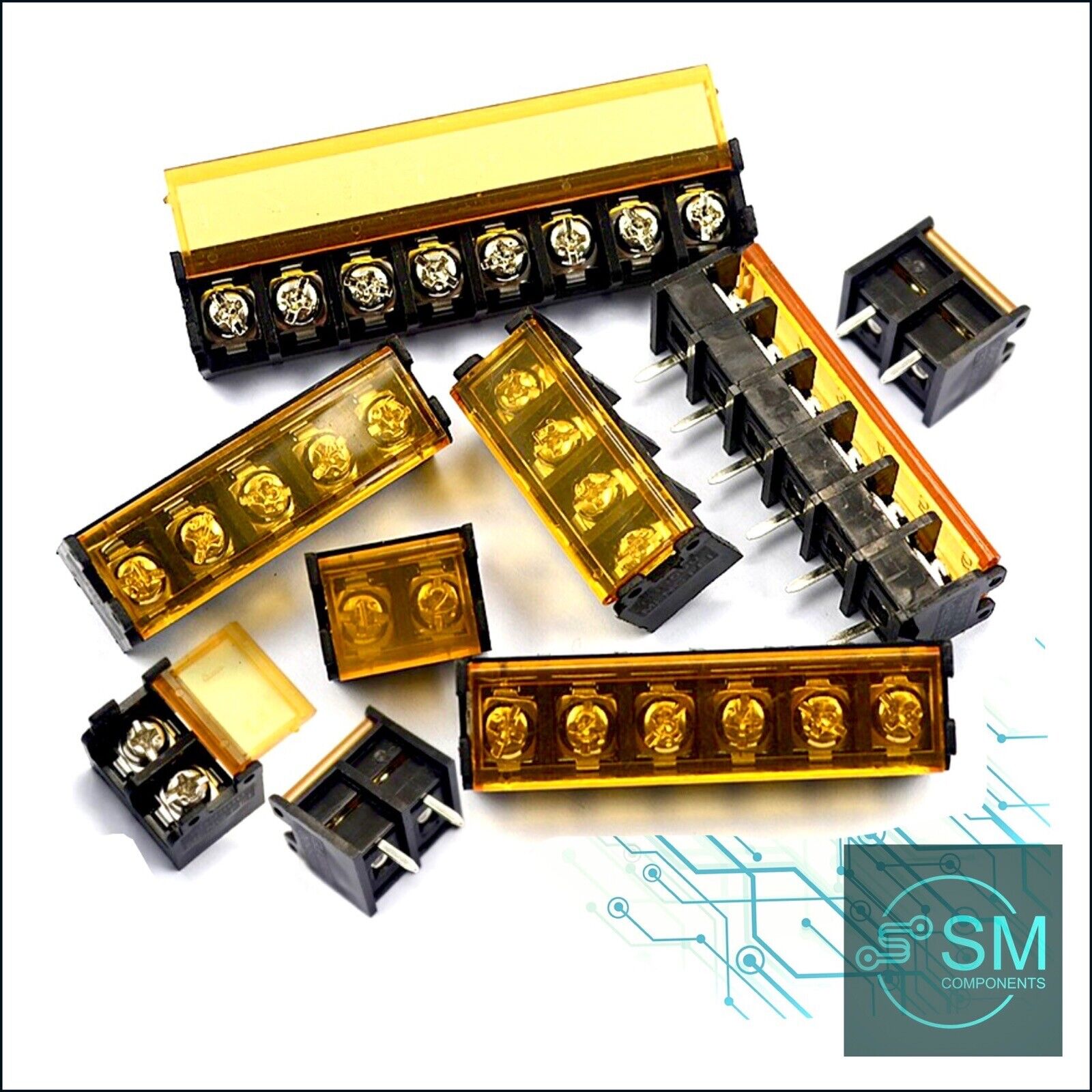 5PCS HB-9500 Barrier Terminal Block + Cover 2P 3P 4P 5P 6P 9.5mm Pitch ...