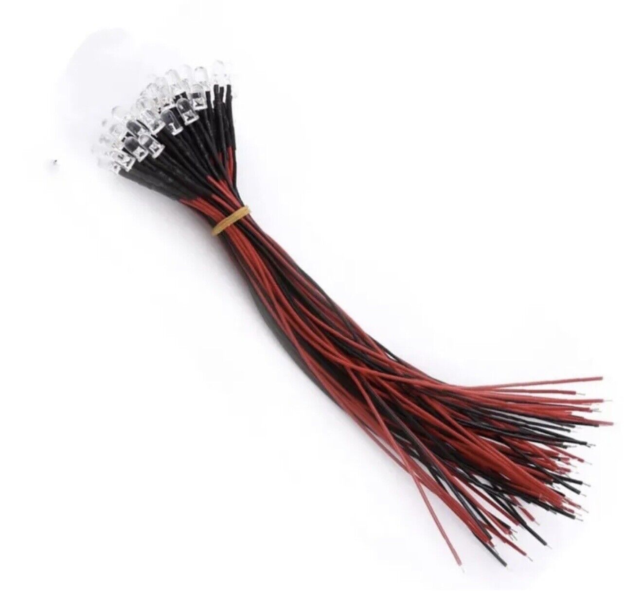 20PC Prewired 6-12V 5mm FLASHING LED 1.5Hz Clear Round Top Light Emitt ...