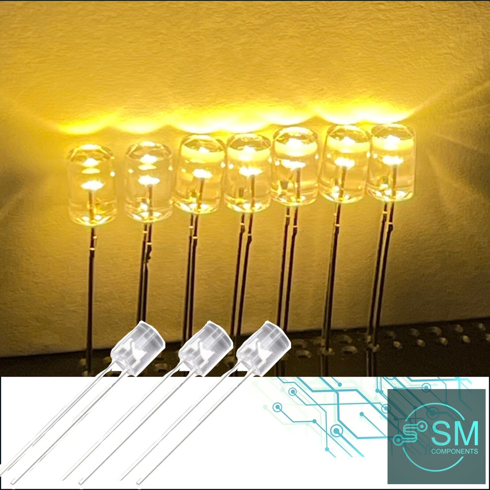 5mm Warm White Led Light Emitting Diode Flat Top 100pcs Led Clear Top ...
