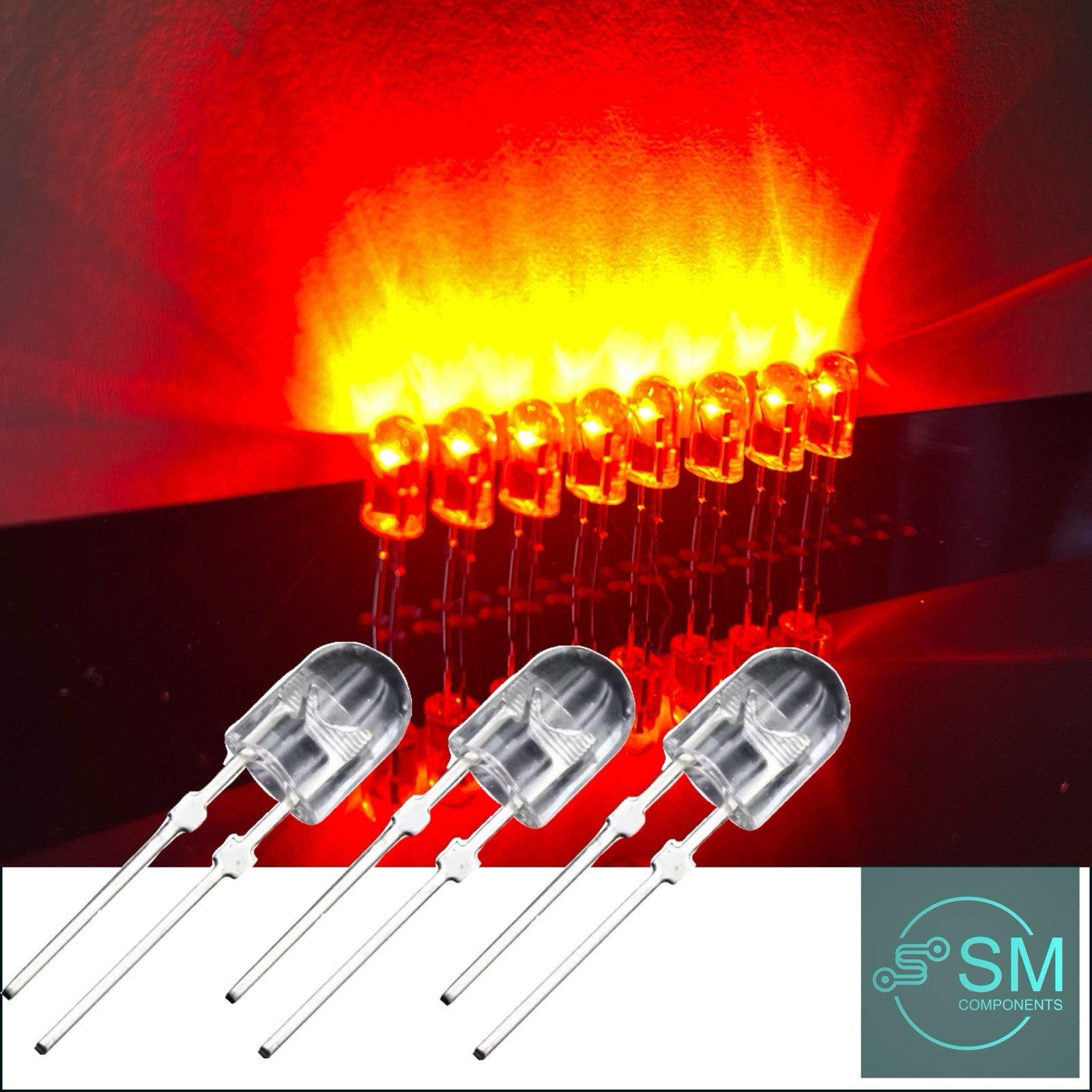 100PC RED 546 LED Oval Light Emitting Led Diode Clear Lens LED 625nm S ...