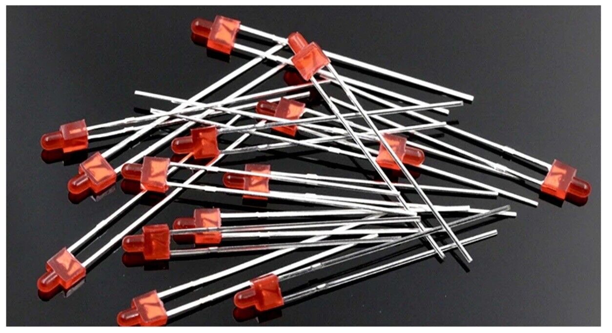 50pcs 2mm LEDS light Emitting Diodes Dome Top DIY Inc Resistors Blue G ...