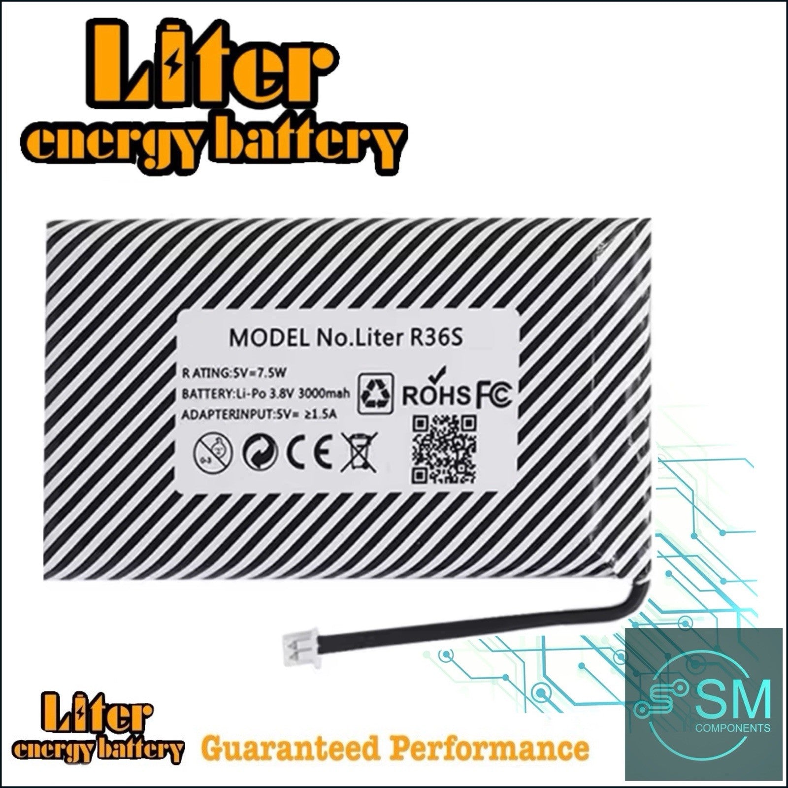 1 X 804169 R36S 3000mAh Gaming Console Rechargeable Lithium Battery SH ...