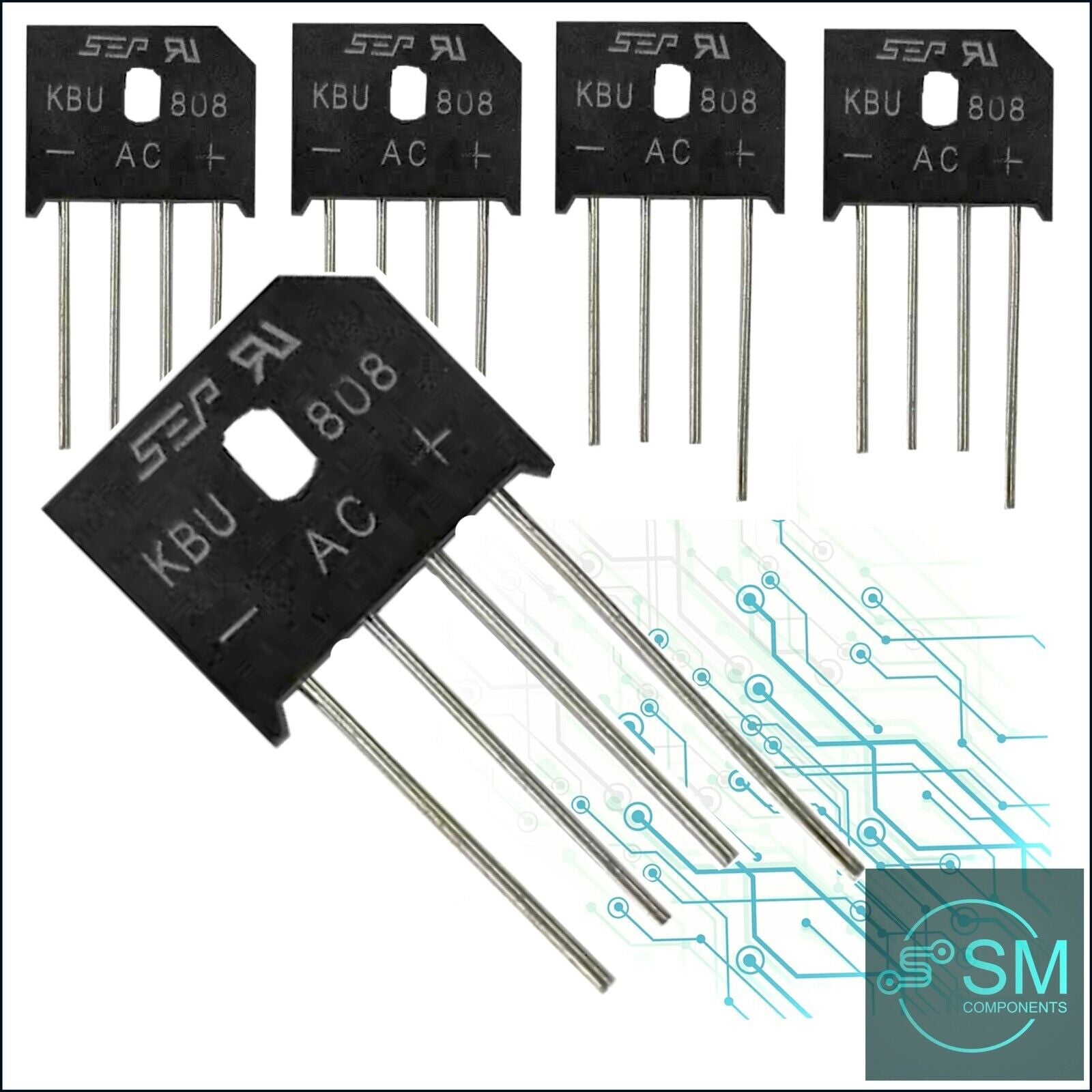 5PCS KBU808 800V 8A Full Wave Silicon Bridge Rectifier Electronics DIY ...