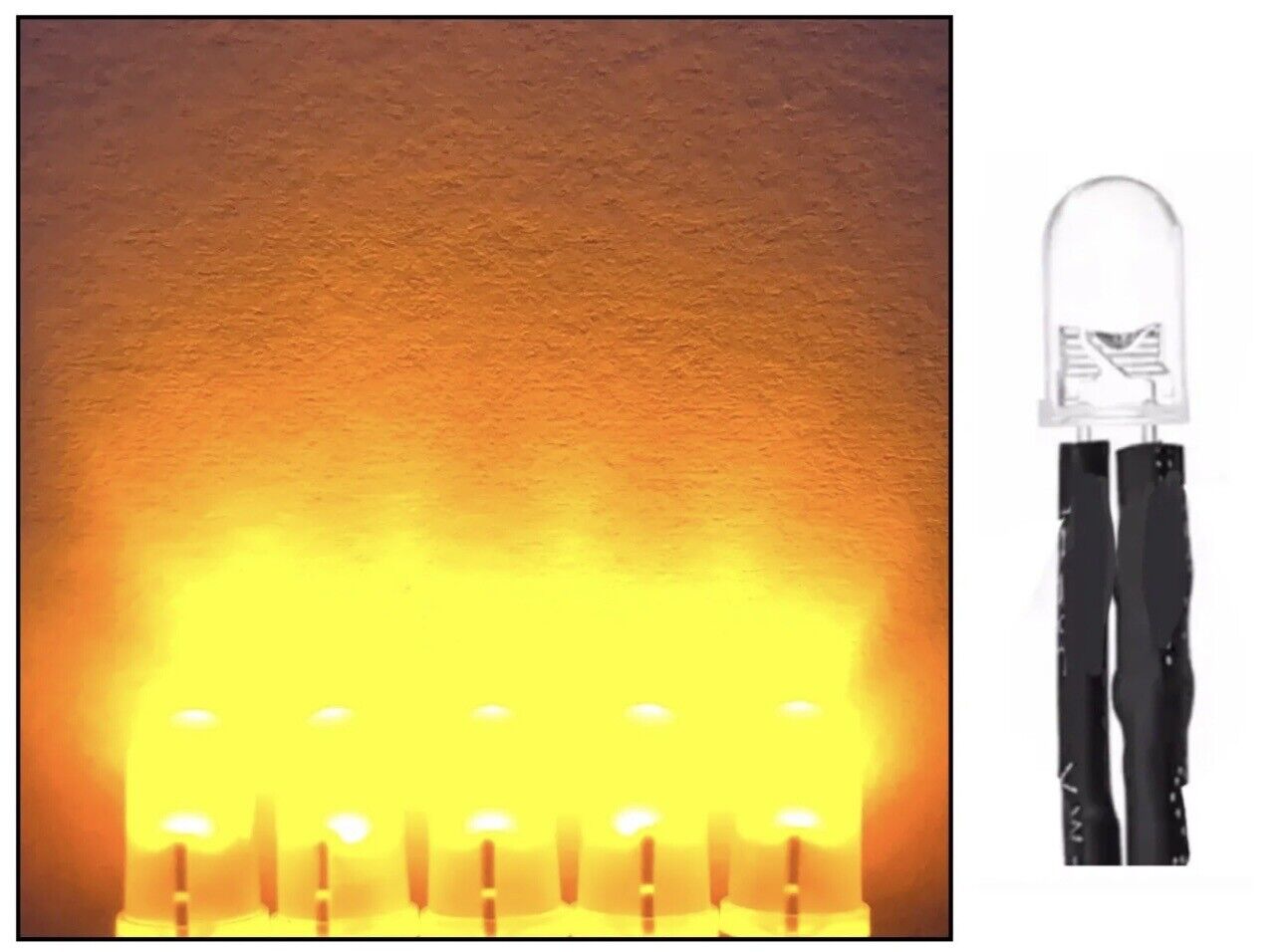 20PC Prewired 6-12V 5mm FLASHING LED 1.5Hz Clear Round Top Light Emitt ...