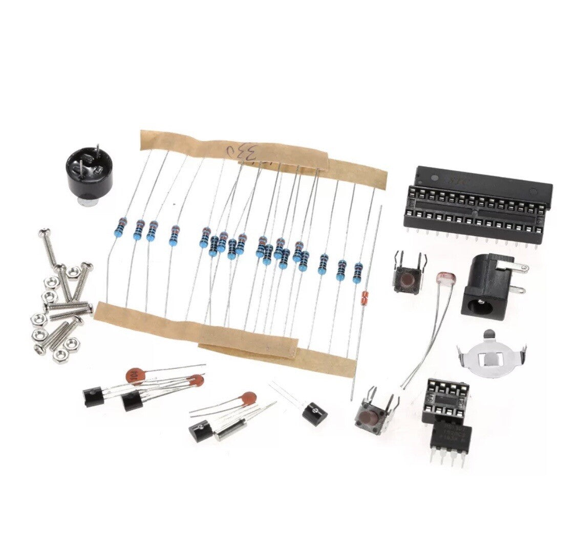 4digit DIY Electronic Digital LED Clock Kit Alarm WHITE Auto Display T ...