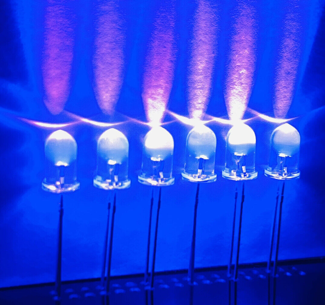 5mm DEEP BLUE VIOLET LED Light Emitting Led Diode Clear Round Head NO ...