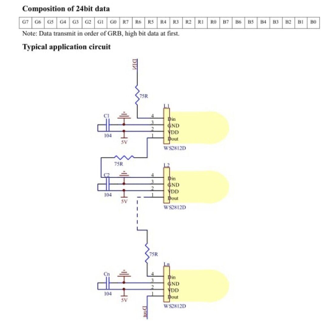 WS2812B F5 5mm RGB LED 30PCS APA106-SK6812 NeoPixel Comp’ Light Emitti ...