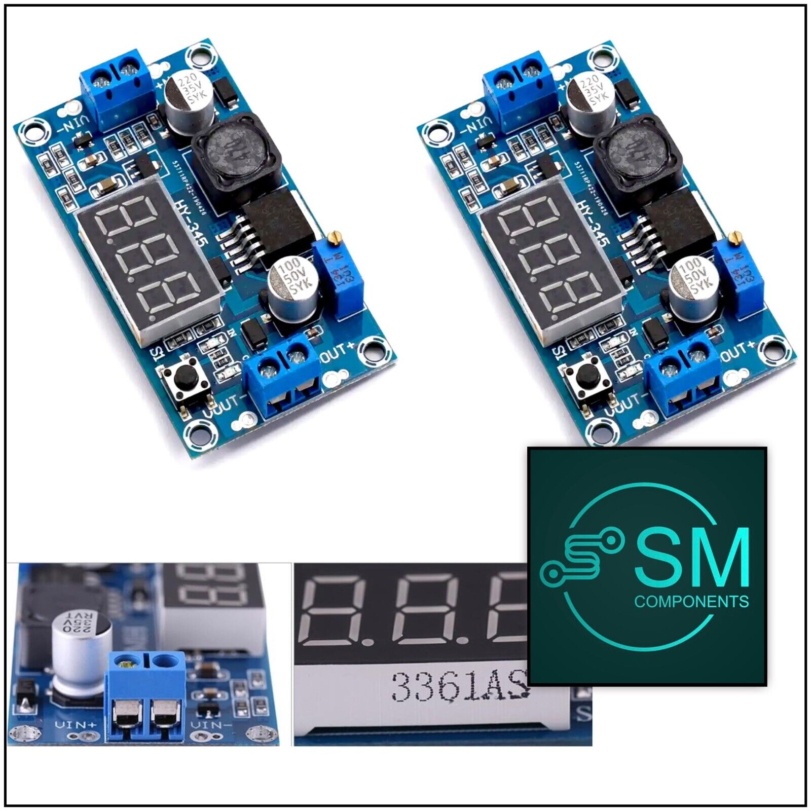 2PCS - XL6009 DC-DC Variable Voltage Boost Step-Up Regulator Module Wi ...