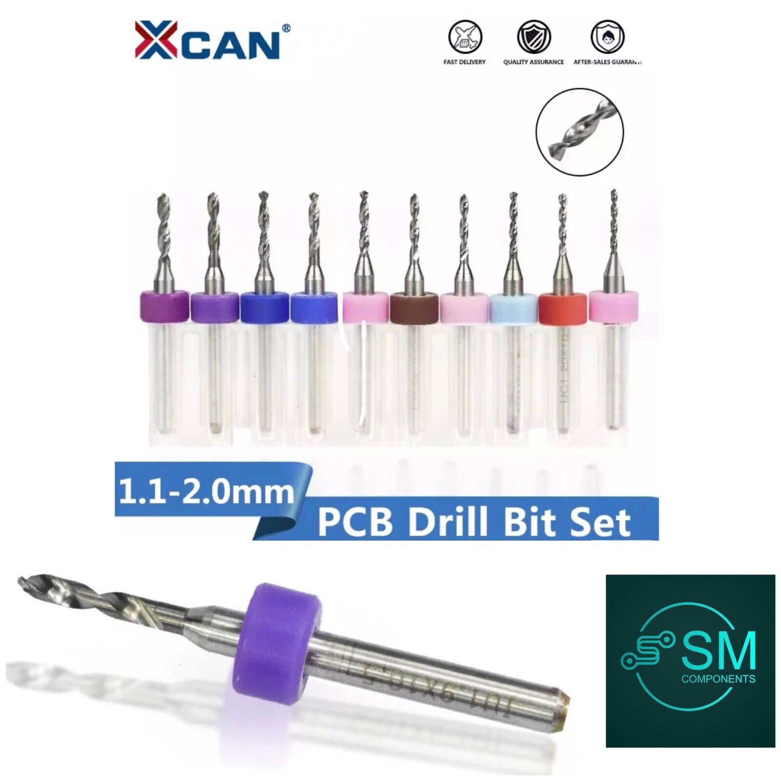 10Pcs 1.1-2.0mm PCB Print Circuit Board Carbide Mini Micro Drill Bit S ...