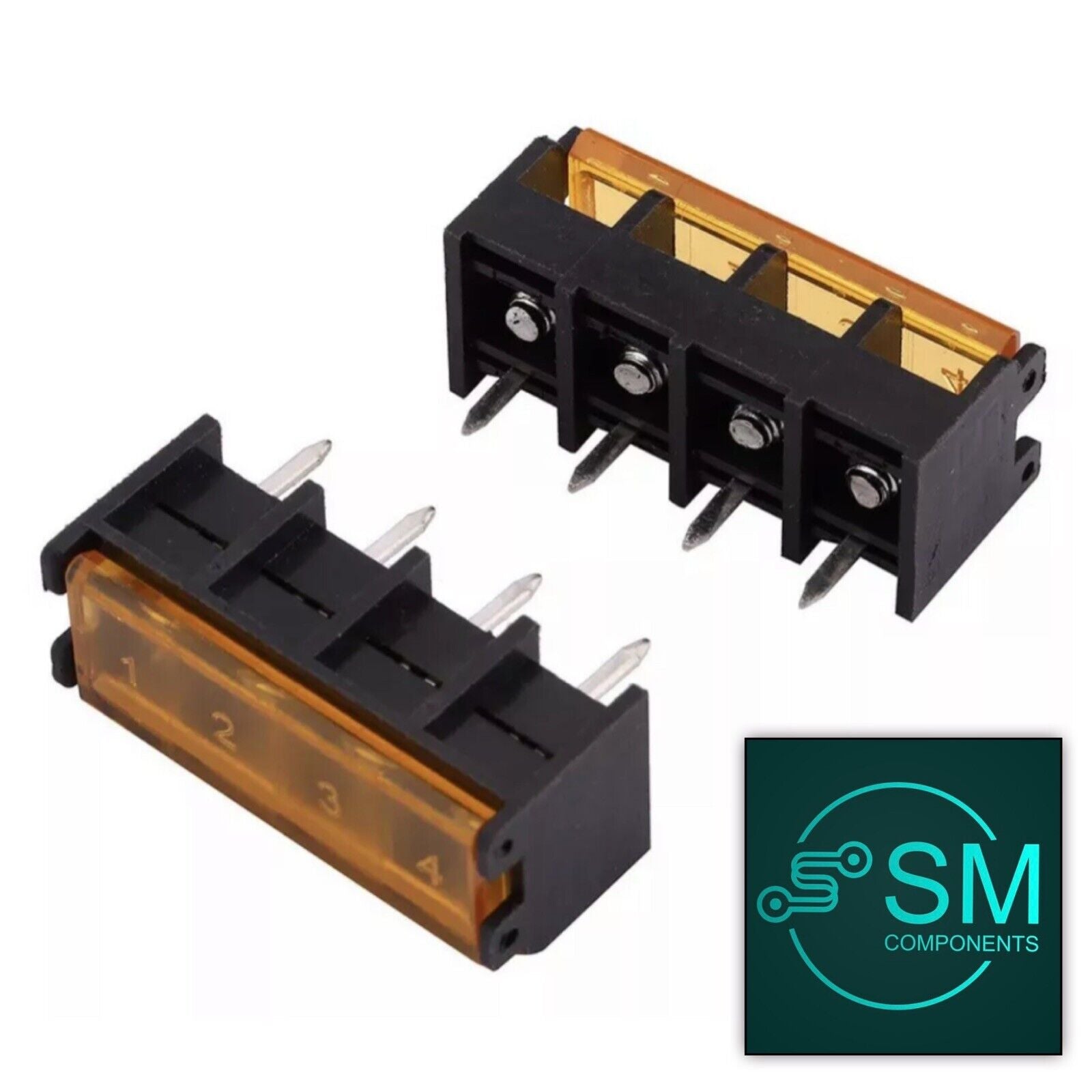 2pcs HB9500-4P 4 Pole 9.5mm Pitch Screw Terminal Cable Barrier Blocks – SM Components