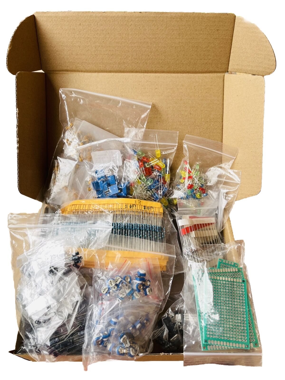 1818PC Electronic Component Kit Capacitor Resistors LED Transistors PC ...